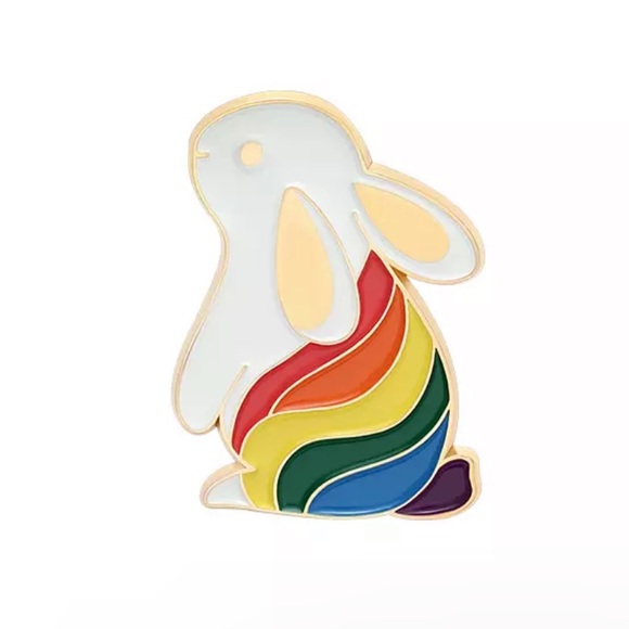 Accessories | Rainbow Bunny Enamel Pin Lgbtq Gay Pride Rabbit Gold ...